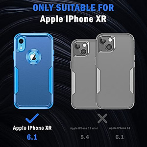 Lfurxzek for iPhone XR Case Heavy-Duty Tough Rugged Lightweight Slim Shockproof Protective Full Body Protection Shockproof Silicone Case for iPhone XR 6.1 Inch Blue
