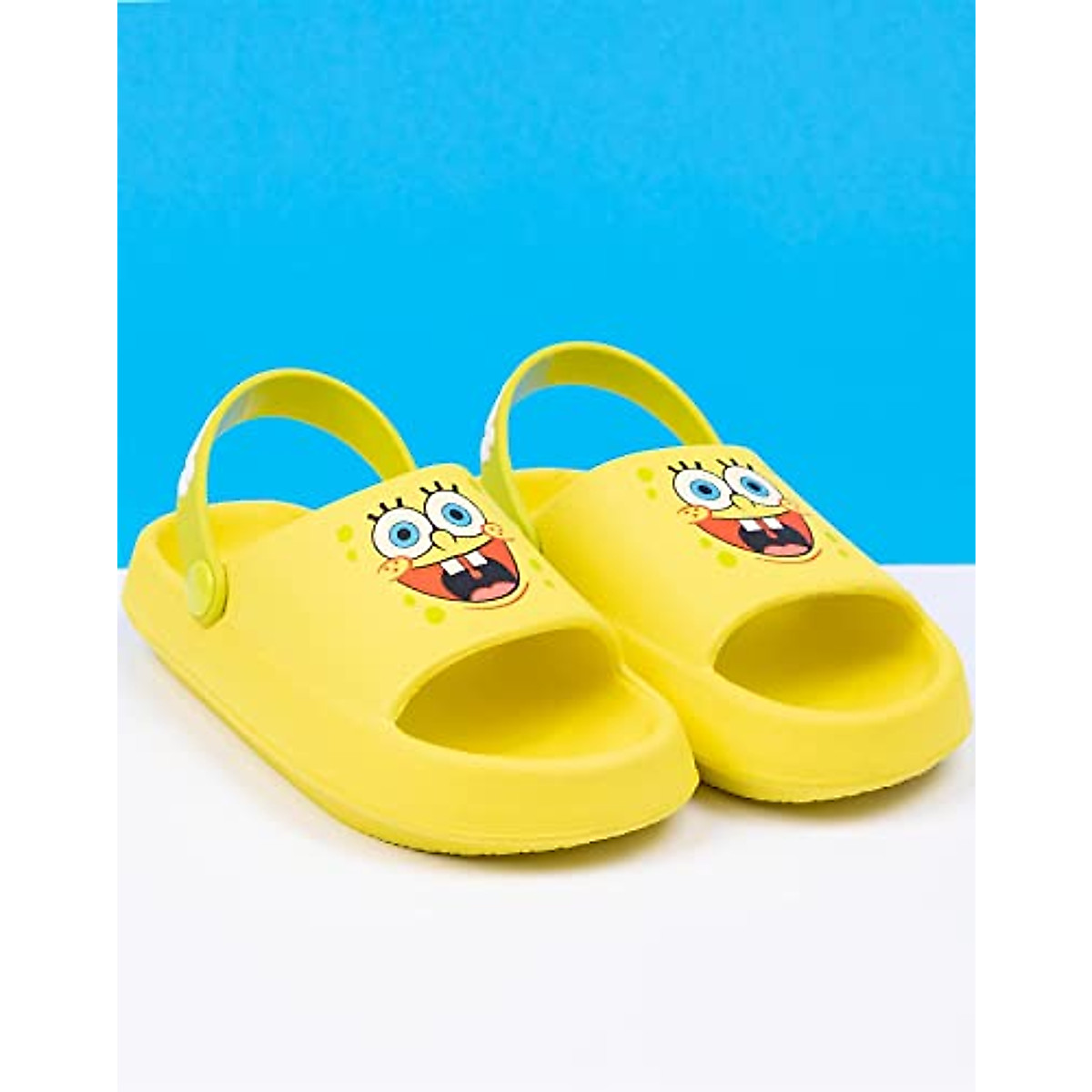SpongeBob Squarepants Sliders Kids Yellow Animated Character Sandals