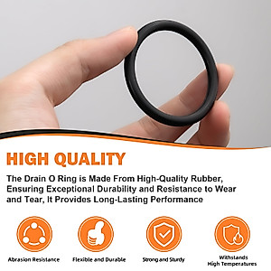 Plunger O-Ring Gasket Compatible with T&S Brass 010389-45, Twist Waste Drain Valve Stopper O-Ring for 3-Tier Sink Drains, Sink Drain O-Ring Prevents Leaks and Keeps Kitchen Sink Running Smoothly-4 pcs
