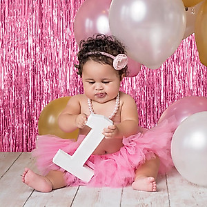 3 Pack Pink Backdrop Birthday Party Decorations Tinsel Foil Fringe Curtains Backdrop Streamer Bachelorette Christmas Graduation Wedding Princess Pink Theme Party Decorations
