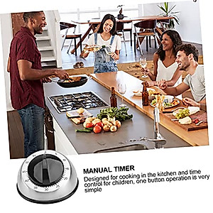 Yardwe 3 pcs Kitchen Timer Steaming Timer Chef Timer Rotating Minute Timer Food Cooking Timer Stainless Steel Baking Timer Boiled Egg Timer Household Child Decorate Metal Inside