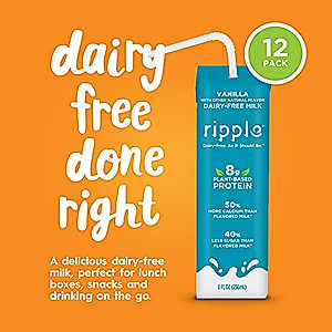 Ripple Vegan 8 oz Dairy-Free Milk, Vanilla (12 Pack) & Ripple Vegan 8 oz Dairy-Free Milk, Original (12 Pack) | 24 Pack