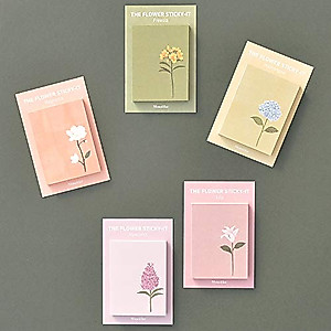 Monolike The Flower Sticky-It - 5p Set Self-Adhesive Memo Pad 50 Sheets