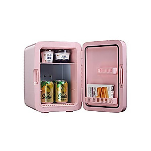 FRIGIDAIRE EFMIS170-PINK Mini Portable Compact Personal Fridge, 6.5L Capacity, 9 Cans, Makeup, Skincare, Freon-Free & Eco Friendly, Includes Home Plug & 12V Car Charger, 2022 Version, Pink