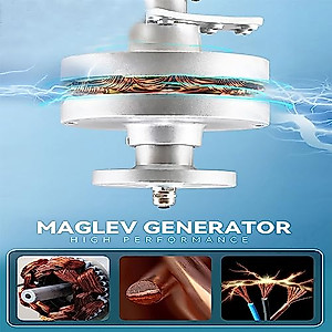 HENGJINGTR Low Speed Vertical Axis Wind Turbine Kit Windmill,3 Blades Generatorpermanent Magnetic Levitation Wind Power Generator with Controller for Home Use(9000W-48V),220v