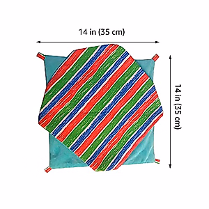 Meric Ferret Hammock, Cotton Sleeping Nest for Small Animals, Pet Cage Swinging Bed and Nap Sack, Warm Cashmere Inner Lining for Winter, Durable Canvas Mat, with Rings and Spring Hooks