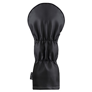 Majek Retro Golf Headcovers White Red and Black Vintage Leather Style 1 3 5 Driver and Fairway Head Covers Fits 460cc Drivers Classic Look