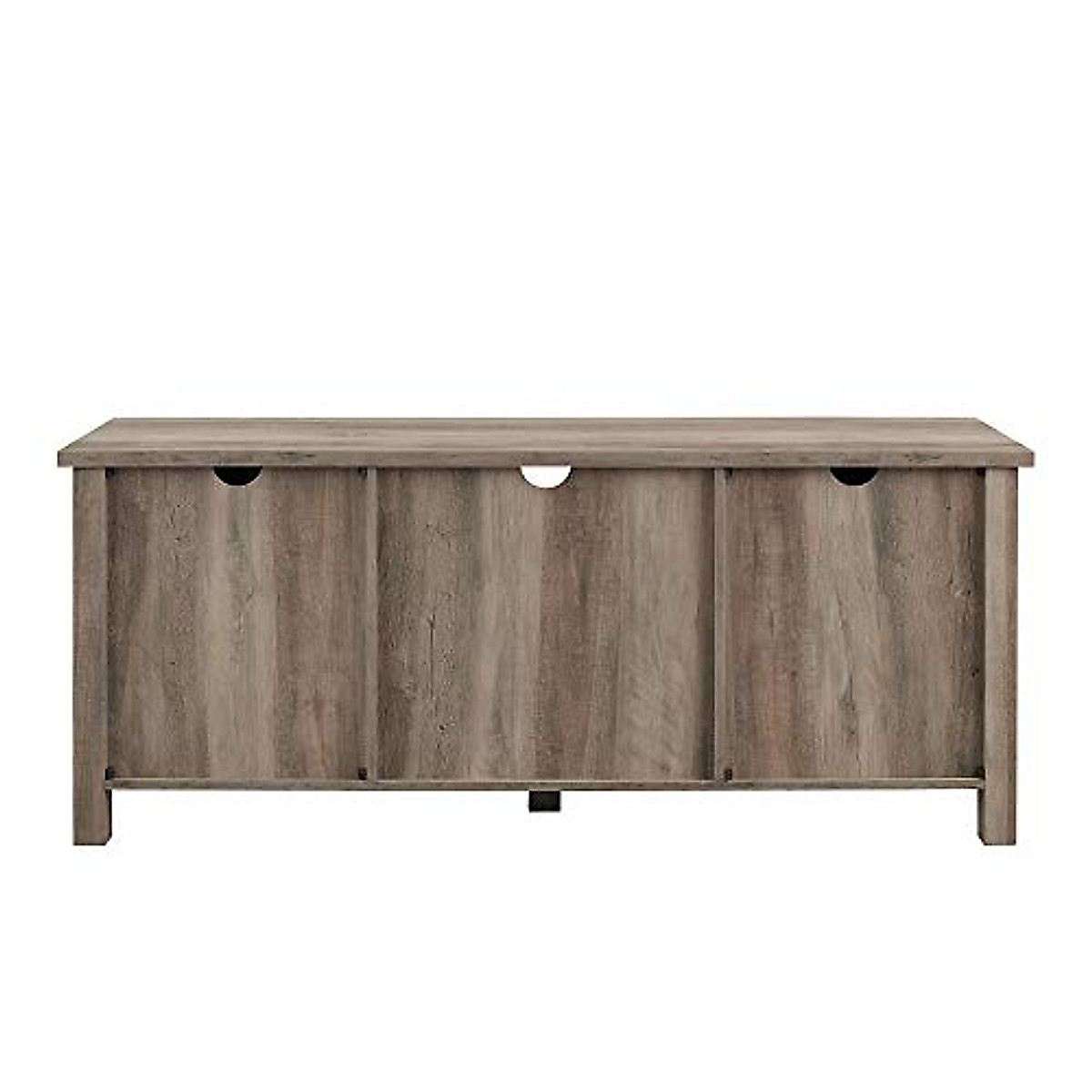 Walker Edison Buren Classic Grooved Door TV Stand for TVs up to 65 Inches, 58 Inch, Grey Wash