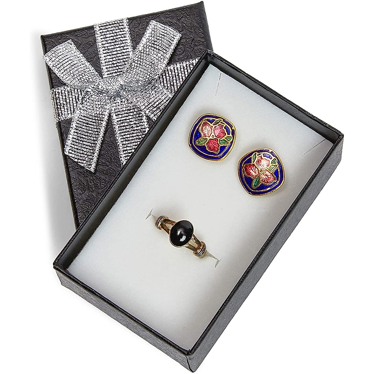 Bright Creations Jewelry Gift Box Set with Lids and Ribbon Bows (6 Colors, 2 x 3 x 1 in, 24 Pack)