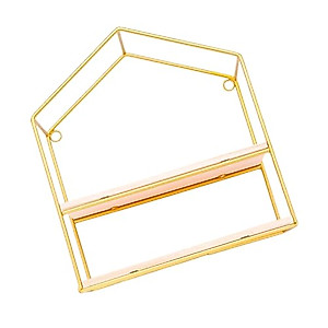 LIFKICH Wall Shelf Floating Corner Shelves Picture Shelf Ledge Decorative Wall Holder Household Decor Floating Wall Shelves Picture Frame Stand Layered Floating Shelf House Decor Metal