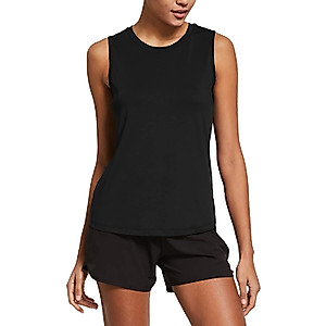 BALEAF Workout Tank Tops for Women Sleeveless Running Shirts Activewear Gym Yoga Tops Black Size L