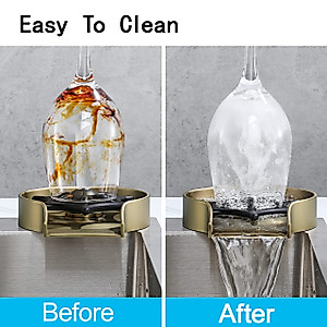 GAGALIFE Glass Rinser for Kitchen Sink, Cup Washer for Bar Sink, G86066BG (Brushed Gold)