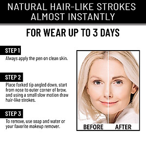 BELLA BROW By Dream Look, Microblading Eyebrow Pen with Precision Applicator (Single Pack - Dark Brown) – As Seen On TV, Natural Looking, Smudge Proof, Waterproof, Long Lasting