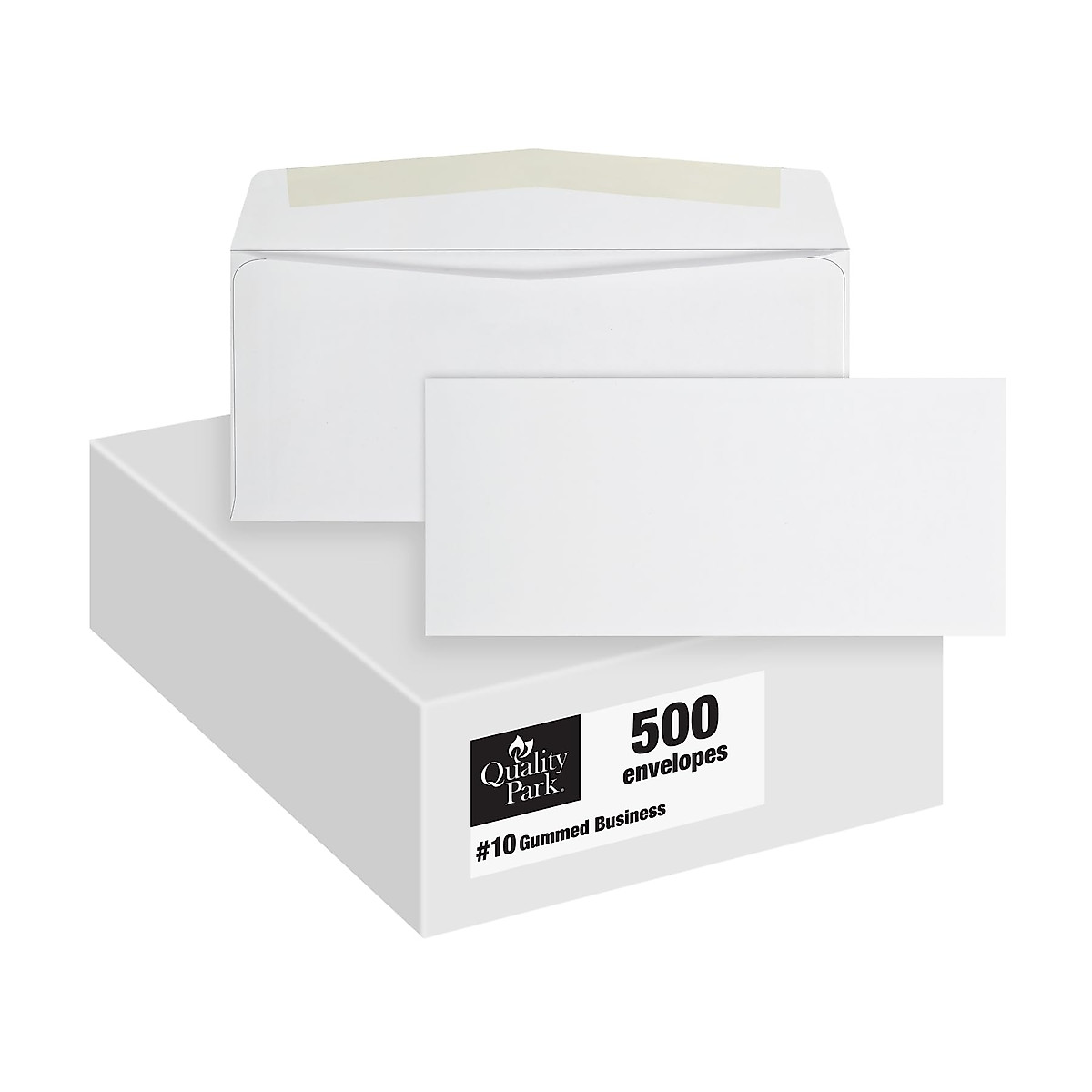 Quality Park #10 Envelopes, 4-1/8 x 9-1/2 Inches, 24 lb White, Gummed, 500 per Box (QUA90020)