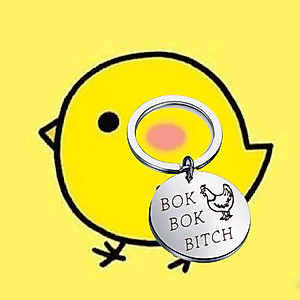 MAOFAED Funny Chicken Gift Chicken Lover Gift Chicken Keychain Crazy Rich Asians Inspired Keychain Gift for Friend