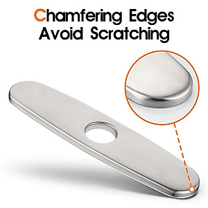 Lanceler Sink Faucet Hole Cover Deck Plate Brushed Nickel 10 Inch 1 or 3 Faucet Escutcheon for Bathroom or Kitchen Vanity Sink Faucet Stainless Steel