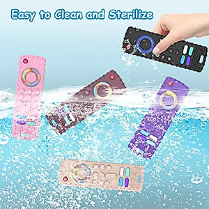 2 Pack SOLIFEGOBLE Silicone Remote Control Teether Toys for Babies s, Boys Girls Baby Chew Teething Toys(Color04)