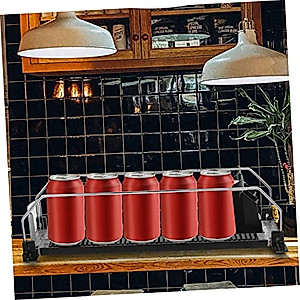 FELTECHELECTR Refrigerator Beverage Shelf Drink Dispenser Fridge Organizer 2pcs Drink Pusher Black Pulley Abs Air Curtain Cabinet Vending Machine Beverage Dispenser Fridge Drink Pusher