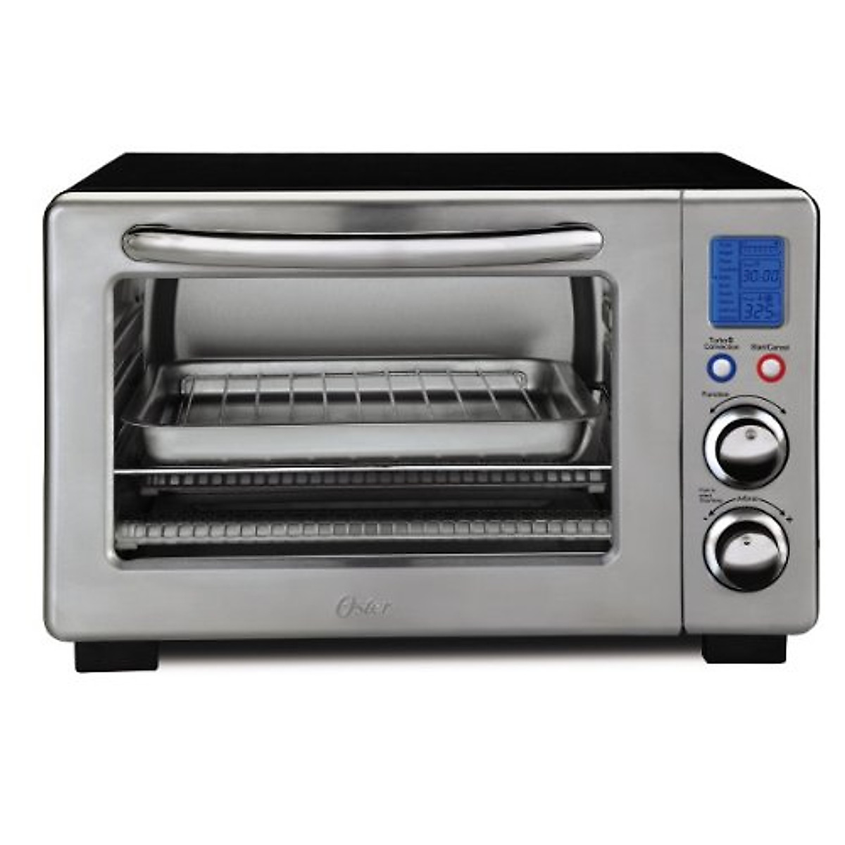 Oster Large Capacity Countertop 6-Slice Digital 10 Pre-set Function Turbo Convection Toaster Oven, Silver, TSSTTVDG01