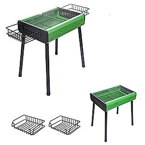 GEEKLLS Charcoal grills Outdoor BBQ Grill Portable Charcoal Barbecue Grill For Camping Picnic Garden Patio Party Cooking Tools Barbeque Stove With Shelf