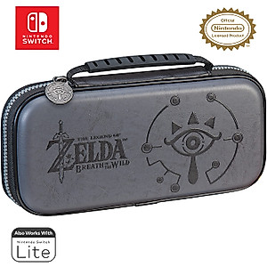 Game Traveler Zelda Nintendo Switch OLED Case - Fits Switch OLED, Original Switch & Switch Lite, Adjustable Viewing Stand & Bonus Game Cases, Deluxe Carry Handle, Licensed Nintendo Switch game case