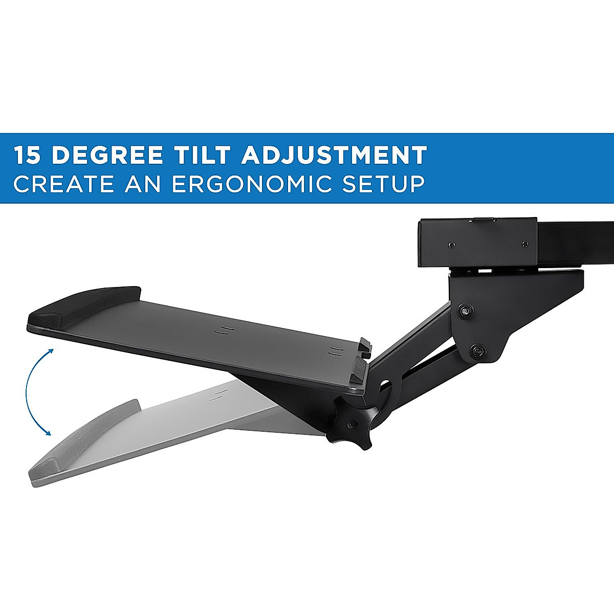 Mount-It! Under Desk Computer Keyboard and Mouse Tray, Ergonomic Keyboard Drawer with Gel Wrist Pad, Black