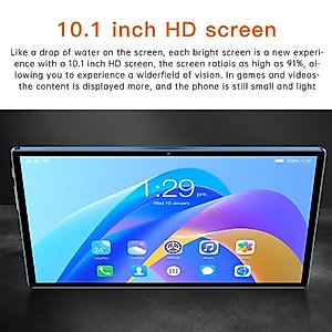 Digital Tablet, WiFi Tablet Dual Speakers 2 in 1 10.1 Inch for Android 12 with Keyboard for Reading for Video (US Plug)