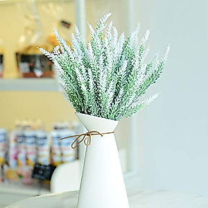 TYEERDEC Artificial Flowers 6 Bundles Lavender Bouquet for Wedding Home Office Decoration - White