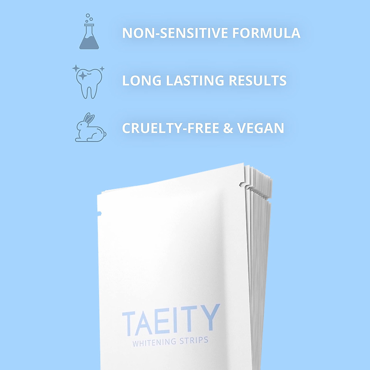 Taeity Teeth Whitening Strips - Non-Sensitive & Strong Formula (28 Strips, 14 Treatments)