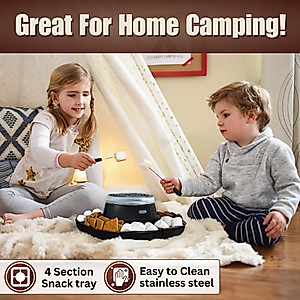 S'MORES GALORE™ Electric Smores Maker Tabletop Indoor - Perfect Family Smore Maker All Year Long - Indoor Marshmallow Roaster Smores Kit & Serving Tray - Electric S'mores Maker w/4 Skewers