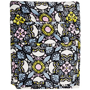 Vera Bradley Women's Fleece Fleece Travel Blanket with Trolley Sleeve, Plaza Medallion, One Size