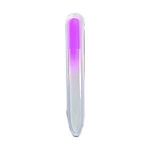SIUSIO Set of 20 Professional Crystal Glass Nail Files Buffer Manicure Gradient Rainbow Color for Nail polishing - Best for Fingernail & Toenail Care(Pink) (Purple)