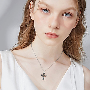 SHEAISRS Celtic Knot Urn Necklace for Ashes Cross Infinity Cremation Urn Jewelry for Memorial Sterling Silver Irish Keepsake Necklace for Women Men