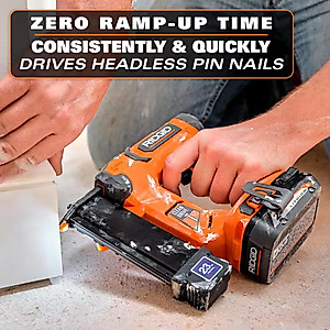 RIDGID 18V Cordless 23-Gauge 1-3/8 in. Headless Pin Nailer (Tool Only) R09898B