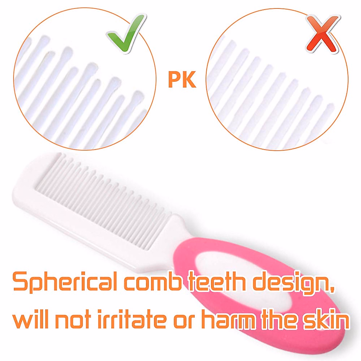 Baby Hair Brush and Comb Set for Newborns & Toddlers | Natural Soft Goat Bristles | Ideal for Cradle Cap | Perfect Baby Registry Gift (Red)