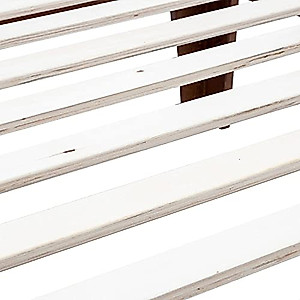 NC Single-Layer Basic Model Without Headboard, Brown Double Wooden Bed, Pine Wood