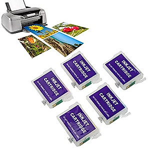 Fafeicy Ink Cartridge, 5 Colors Printing Accessory Desktop Photo Printers T1151 T1151 T1032 T1033 T1034 for