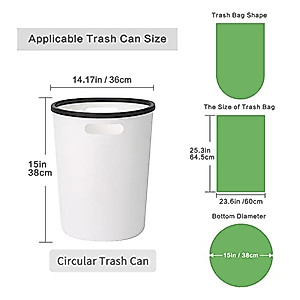 Toplive Trash Bag ,8 Gallon 60 Count Garbage Bag Biodegradable Compostable 1.5 Mil Thickness Trash Bags Wastebasket Bin Liners for Home Bathroom Bedroom Kitchen Office Trash Can(3 Rolls)