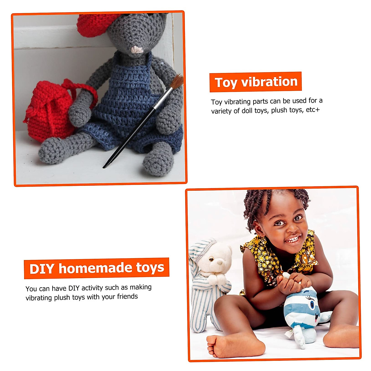 2pcs Plush Pulling Tail Ring Doll Making Built in Plush Plastic DIY Supplies Shake Drawstring Single Head Plastic