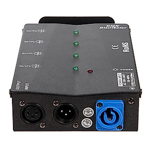 MFL. 4-Way Isolated DMX Splitter Amplifier Distributor with 3-Pin Outputs