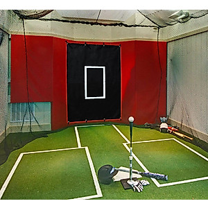 Mini Tang Baseball Batting Cage Backstop Baseball Softball Backstop with Strike Zone and Catcher Image 4'x6' Waterproof Baseball Backstop for Pitching.