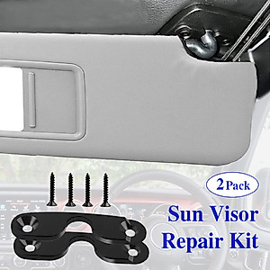 Sun Visor Repair kit for Jeep Wrangler, Heavy Duty Sun Visor Clips for Jeep Gladiator Accessories Inner Sun Visor Clips Compatible with Jeep Wrangler JK 2018/ Wrangler 2018-2022/ Gladiator 2020-2022