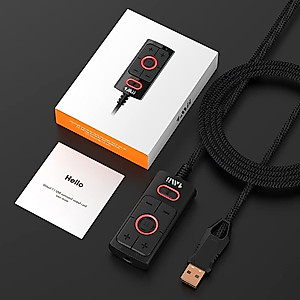 [Upgrade] 1Mii USB Sound Card USB to 3.5mm Jack Audio Adapter - Virtual 7.1 Surround Sound - USB Adapter for PS4/PC/MAC/Stereo Headsets, External Sound Card No Drivers Needed Plug and Play