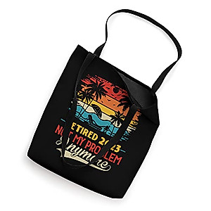 Retired 2023 Not My Problem Anymore Retro Beach Sunset Tote Bag