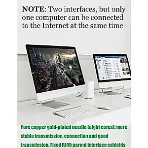 Ethernet Cable Splitter 1 Male to 2 Female High Speed Adapter, wikero Ethernet RJ45 Network Ethernet Splitter Adapter Cable Suitable Super Cat5, Cat5e, Cat6, Cat7 Connector LAN Internet Cable Adapter