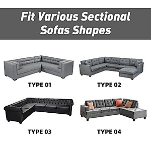 Arfntevss Corner Sectional Couch Covers 3-Piece Water Repellent L Shape Sofa Cover Set Quilted Anti Slip U-Shaped Sofa Slipcovers Living Room Furniture Protector for Pet Dog Cat (Navy Blue, Large)