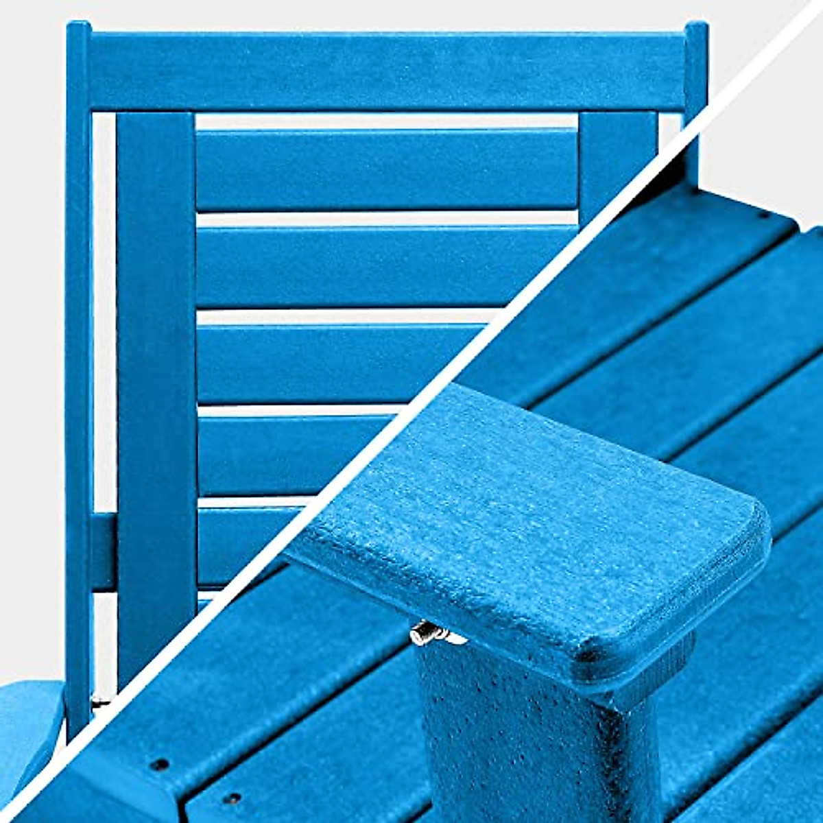 GREENVINES Outdoor Rocking Chairs | Porch Rocker | HDPE Plastic | Pacific Blue | Oversized Rockers | High Back | Big & Tall | Ladder Back | for Patio Outside Backyard Balcony Garden
