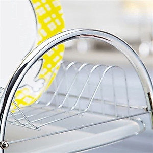 Plate Rack Draining Dish Rack 2 Tiers Dish Drainer Stainless Steel Drying Rack Bowl Dish Draining Shelf Dryer Tray Holder Kitchen Pan Plate Holder (Color : A, Size : 2 tier)