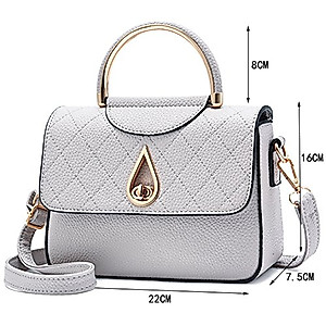 Covelin Women's Small Leather Handbag Tote Shoulder Crossbody Bag Blue