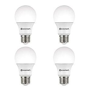 (4-Pack) EcoSmart LED A19 Dimmable 40W Replacement in Soft White (15,000 Hours, 2700K, 5.6W, Energy Star, E26)